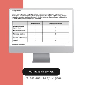 Employee Performance Evaluation Template Bundle (digital Download) - Etsy