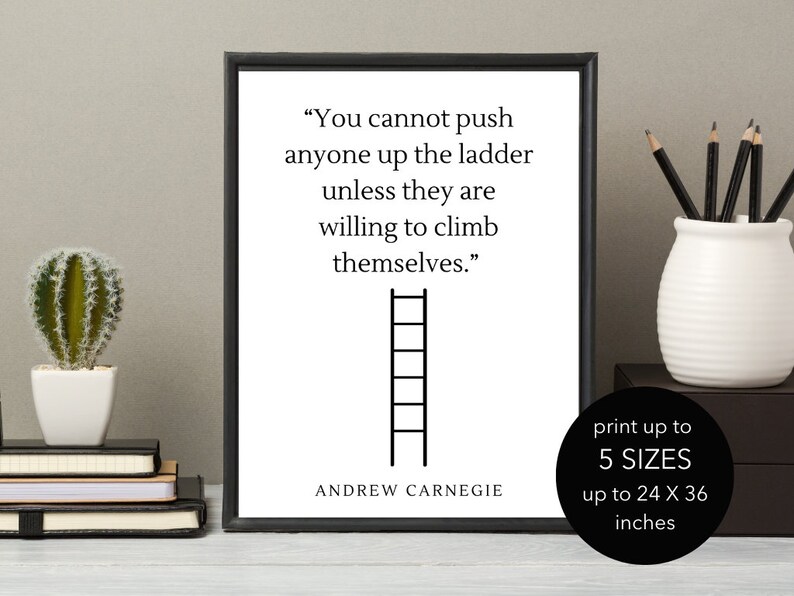 HR Office Quote Print | Inspirational Ladder Art (digital Download) - Etsy