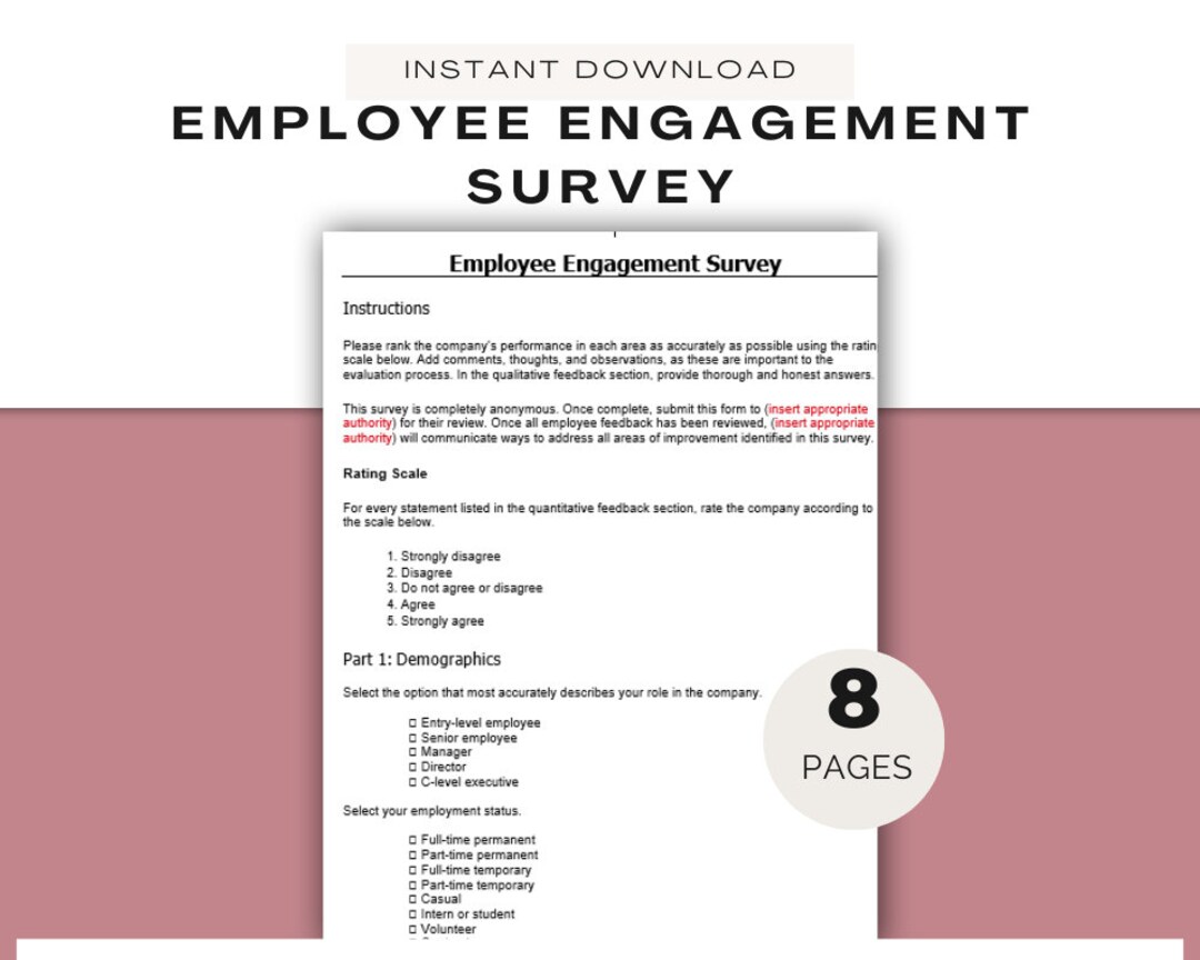 Employee Engagement Survey | Employee Suggestion | HR Forms | Human ...