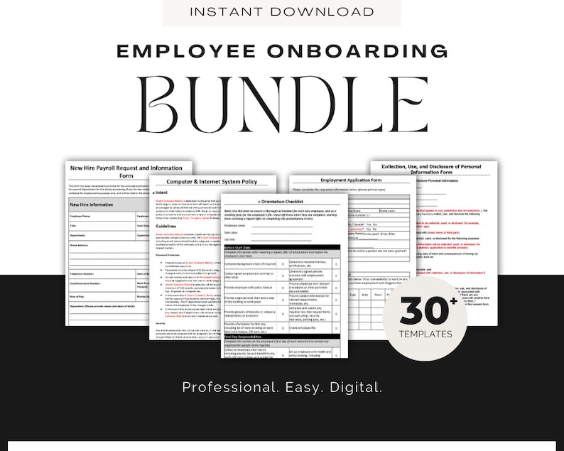 Employee Onboarding Bundle | 30+ HR Forms, Checklists (digital Download ...