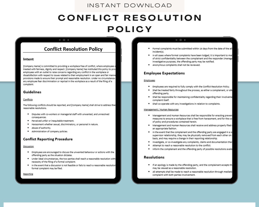 Employee Conflict Resolution Policy ǀ HR Policy ǀ New Hire Paperwork ǀ ...