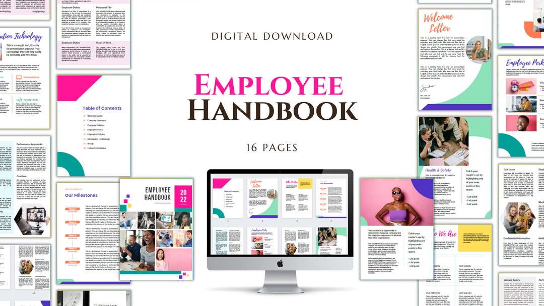 Employee Handbook Template | Customizable HR Policies (digital Download ...