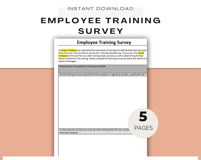 Employee Training Survey ǀ Employee Development Survey ǀ Employee Onboarding ǀ Employee Handbook ...