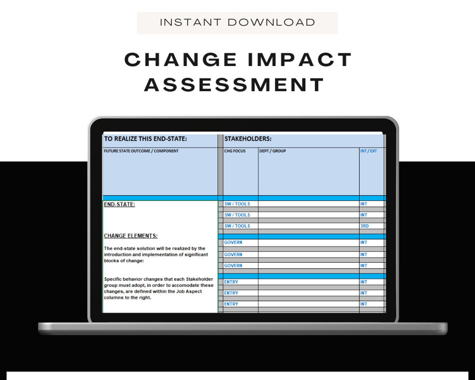 Change Management Impact Assessment ǀ Project Management ǀ HR Forms ǀ ...