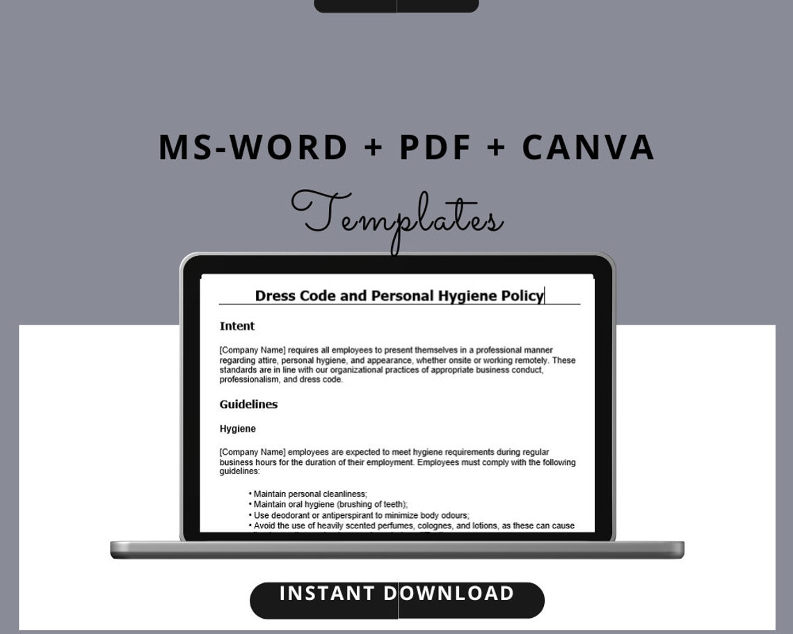 Dress Code Policy ǀ Small Business HR Forms ǀ Employee Contract ǀ Human ...