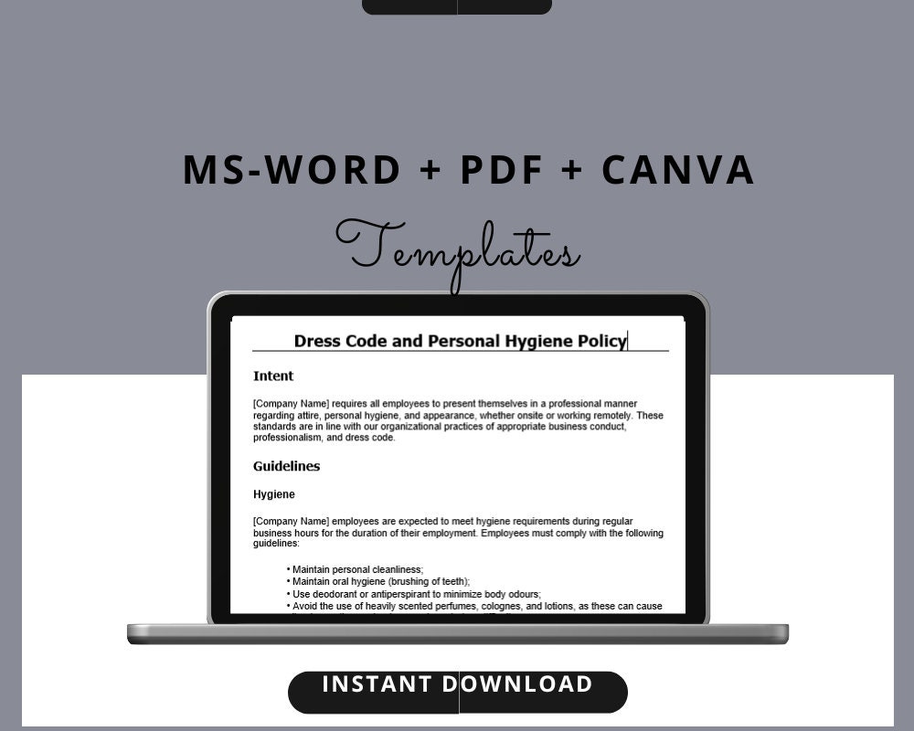 Dress Code Policy ǀ Small Business HR Forms ǀ Employee Contract ǀ Human ...