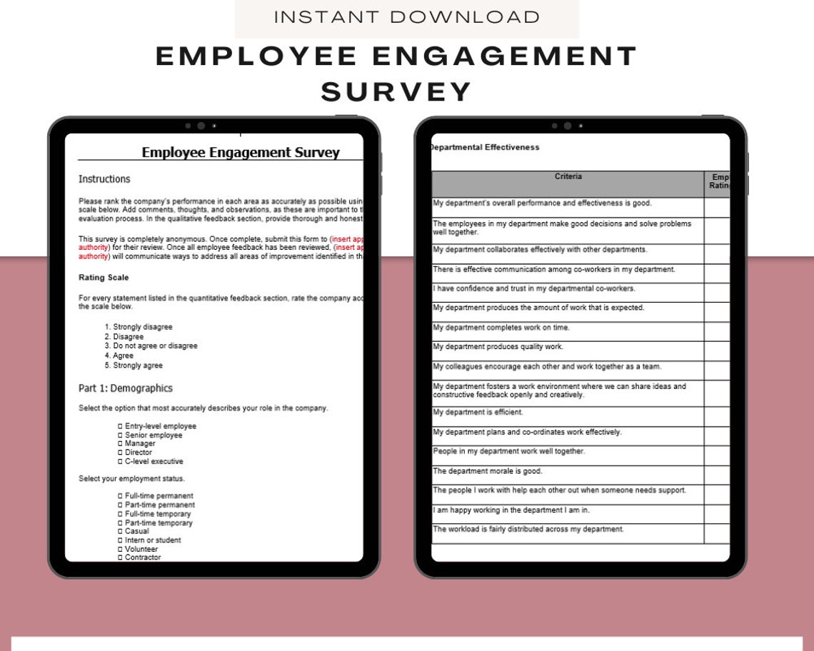 Employee Engagement Survey | Employee Suggestion | HR Forms | Human ...