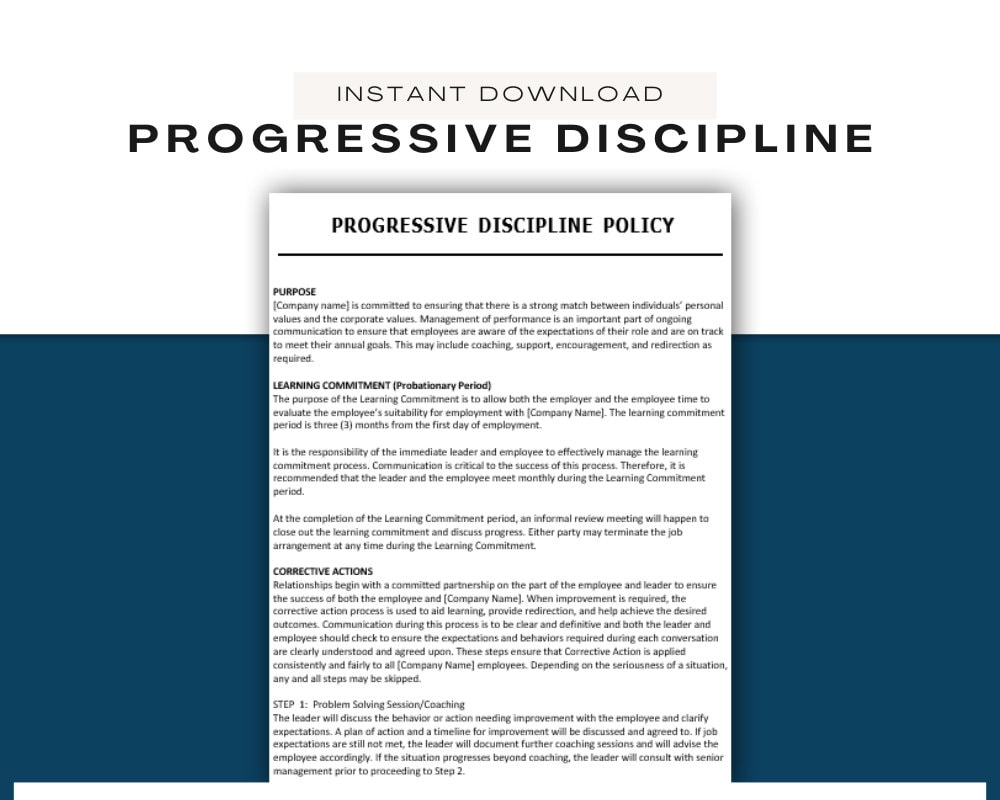 Progressive Discipline Policy ǀ Employee Evaluation ǀ Human Resources ...
