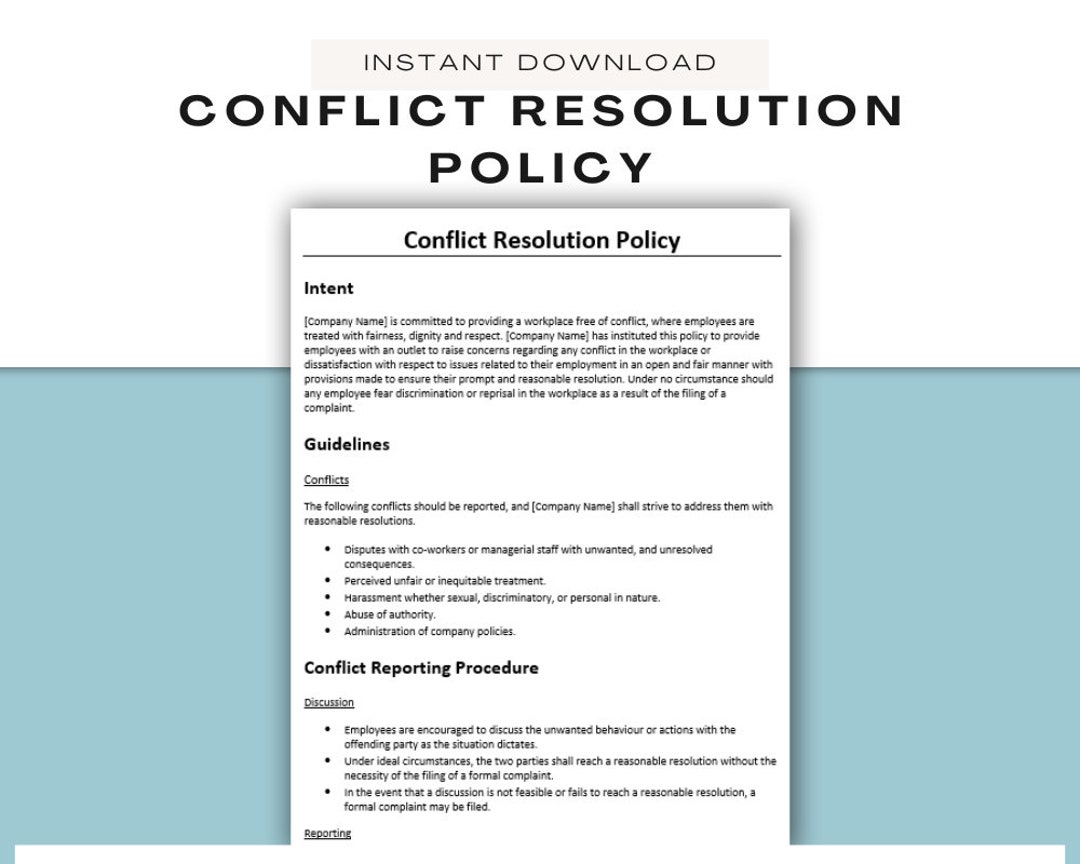 Employee Conflict Resolution Policy ǀ HR Policy ǀ New Hire Paperwork ǀ ...