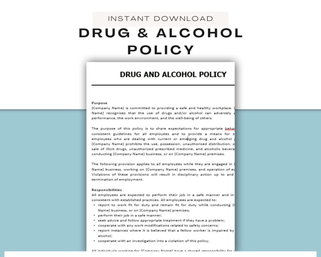Drug & Alcohol Policy ǀ HR Forms ǀ Employee Onboarding ǀ Human ...