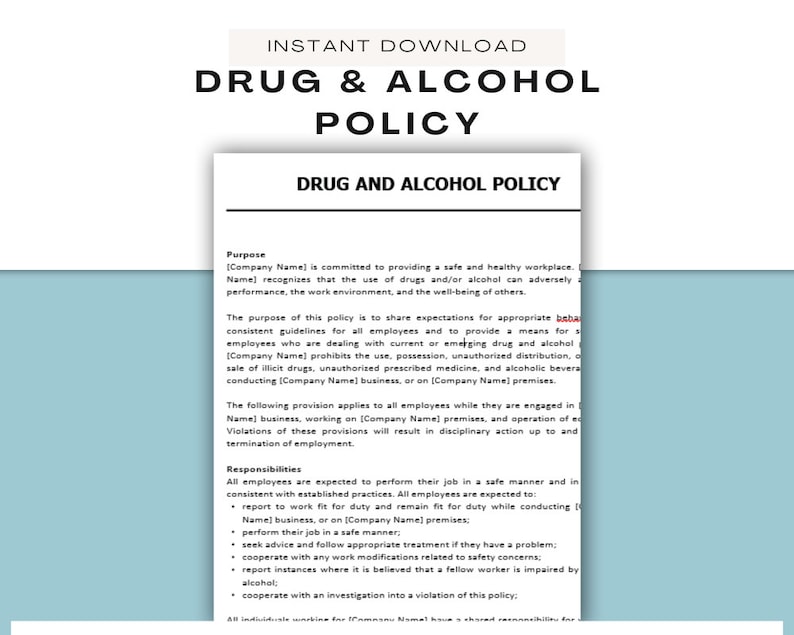 Drug & Alcohol Policy ǀ HR Forms ǀ Employee Onboarding ǀ Human ...
