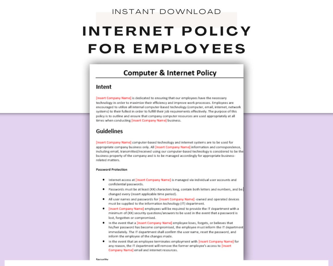 IT Policy for Employees ǀ Internet and IT Policy ǀ Employee Contract ǀ ...