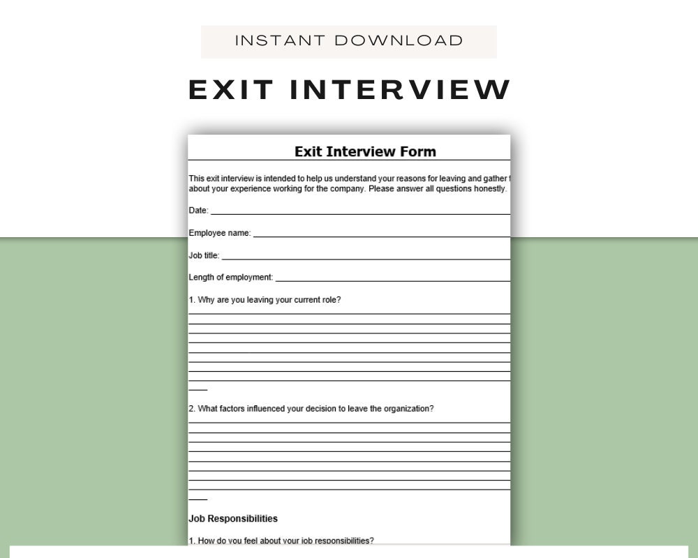 Exit Interview for Employee | Human Resources | Editable in MS Word ...