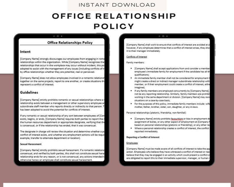 Office Relationship Policy ǀ New Hire Paperwork ǀ Human Resources Forms ...