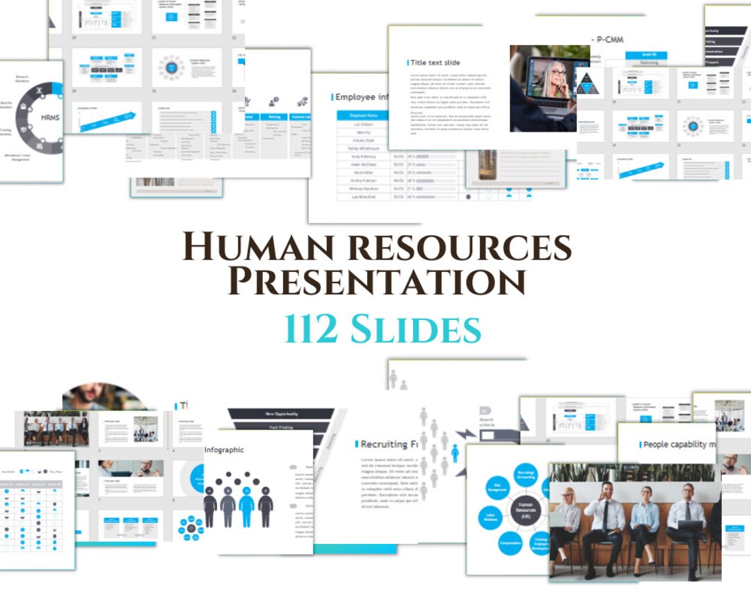 Human Resources Strategy Presentation, 112 Slides (editable Digital ...