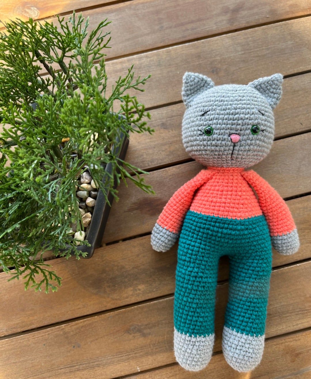 Amigurumi Crochet Stuffed Cat. Handmade Crocheted Cat "milo". Perfect ...
