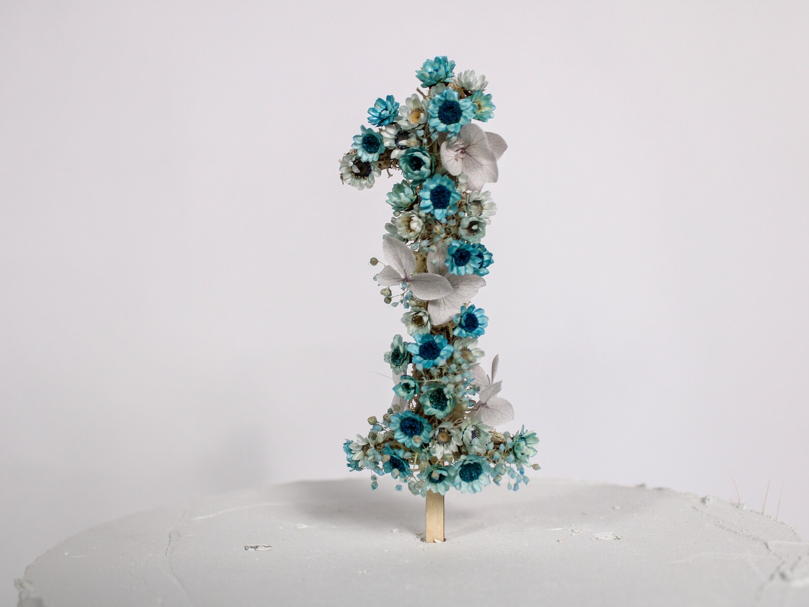 Personalized Dried Flowers Number Cake Topper Hanami Birthday ...