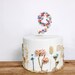 Personalized Dried Flowers Number Cake Topper Hanami Birthday ...