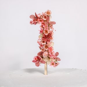 Personalized Dried Flowers Number Cake Topper Hanami Birthday ...