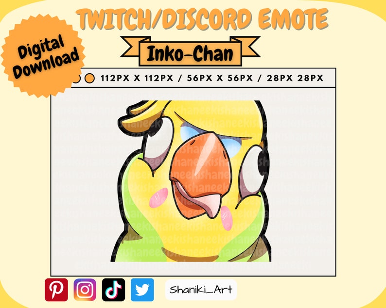 Anime Toradora Cute Funny Emote Inko Chan Parakeet Bird for Twitch ...