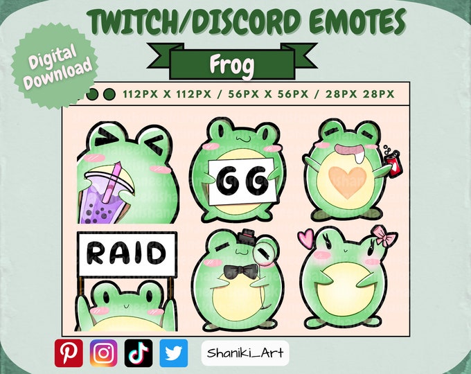Mega 48 Emote Bundle Little Frog Kawaii - Twitch | Discord | Youtube ...