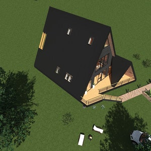 A-frame House Plans Architectural Plans 10 X 14 Mt With 4 Bedrooms. Pdf ...