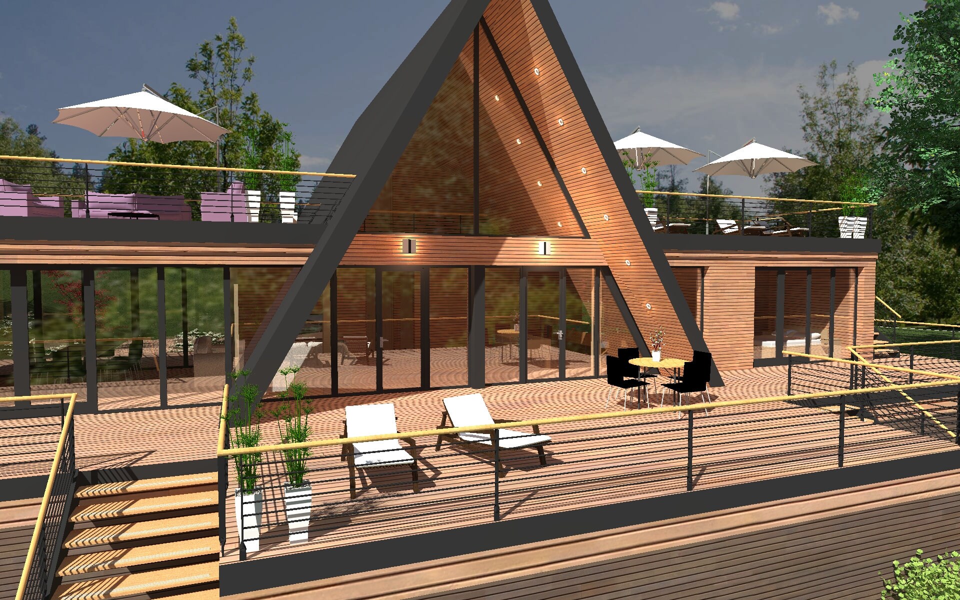 A Frame Cabin - Architectural Design in Inch - 22m X 15m- 5 Bedrooms ...
