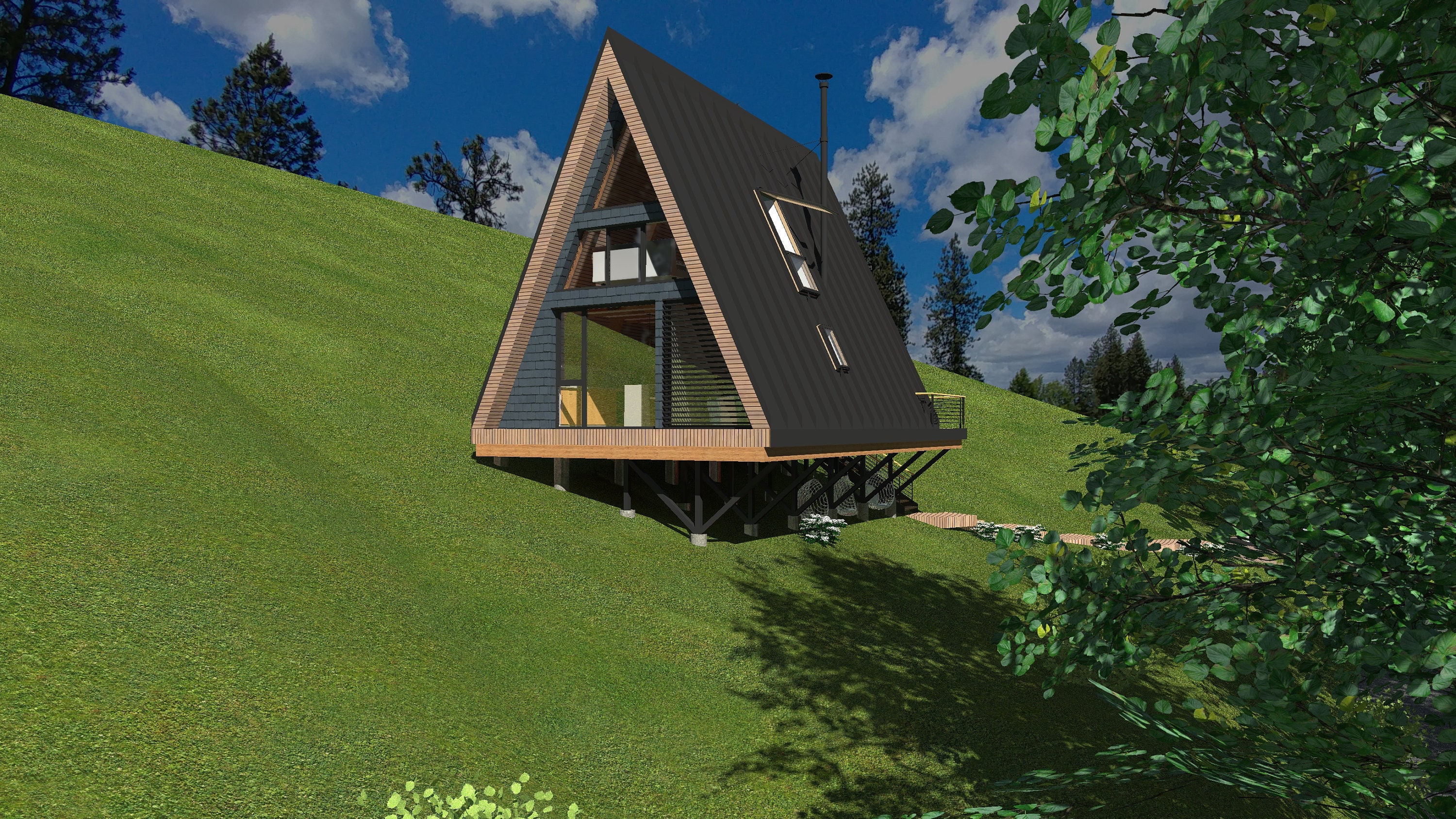 A Frame Cabin Plans Architectural Plans - Etsy