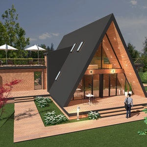 A Frame Cabin - Architectural Design in Inch - 22m X 15m- 5 Bedrooms ...