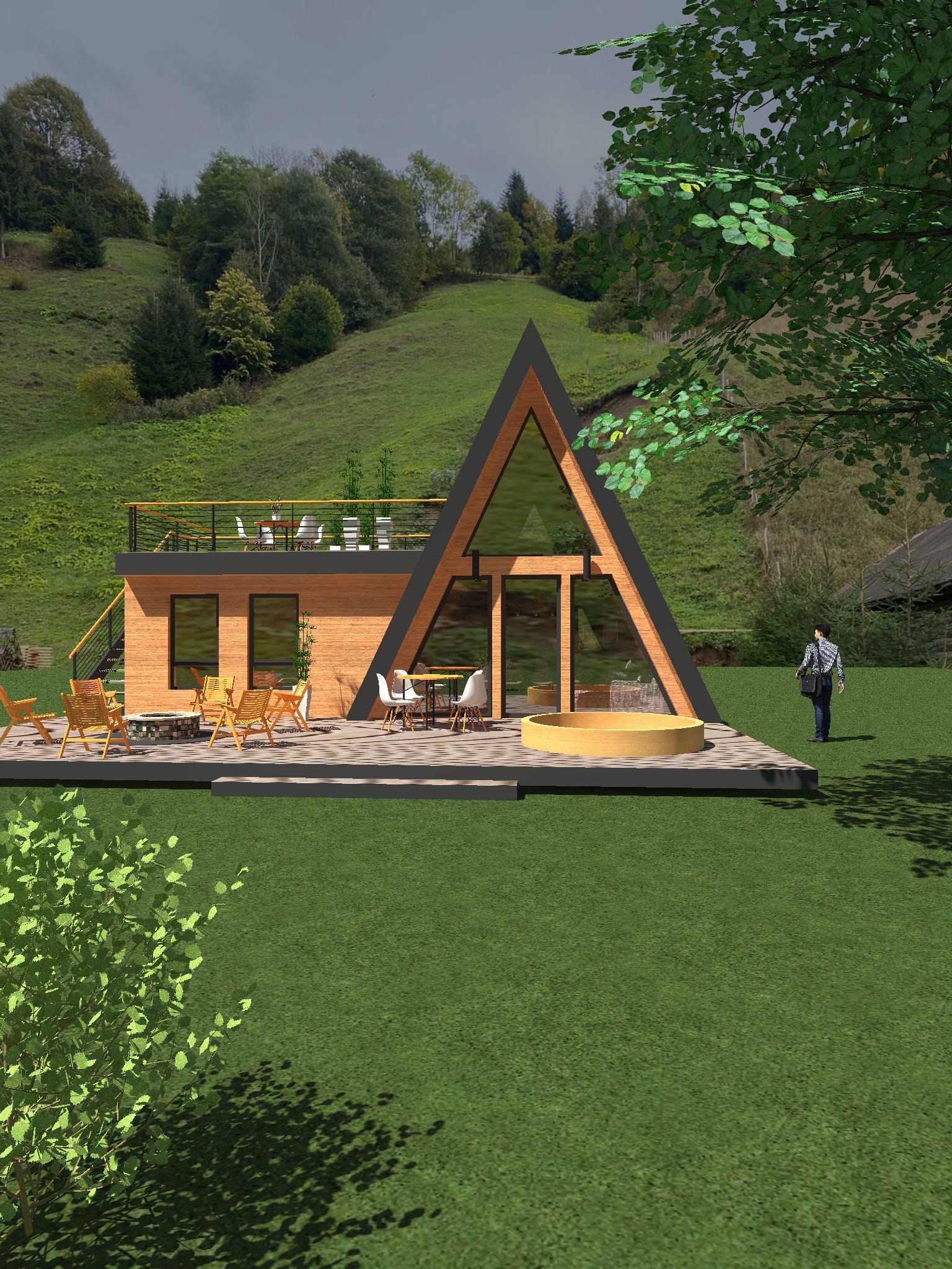 Small A Frame Cabin Design Architectural Plans - 11 X 11 Meters - Etsy ...