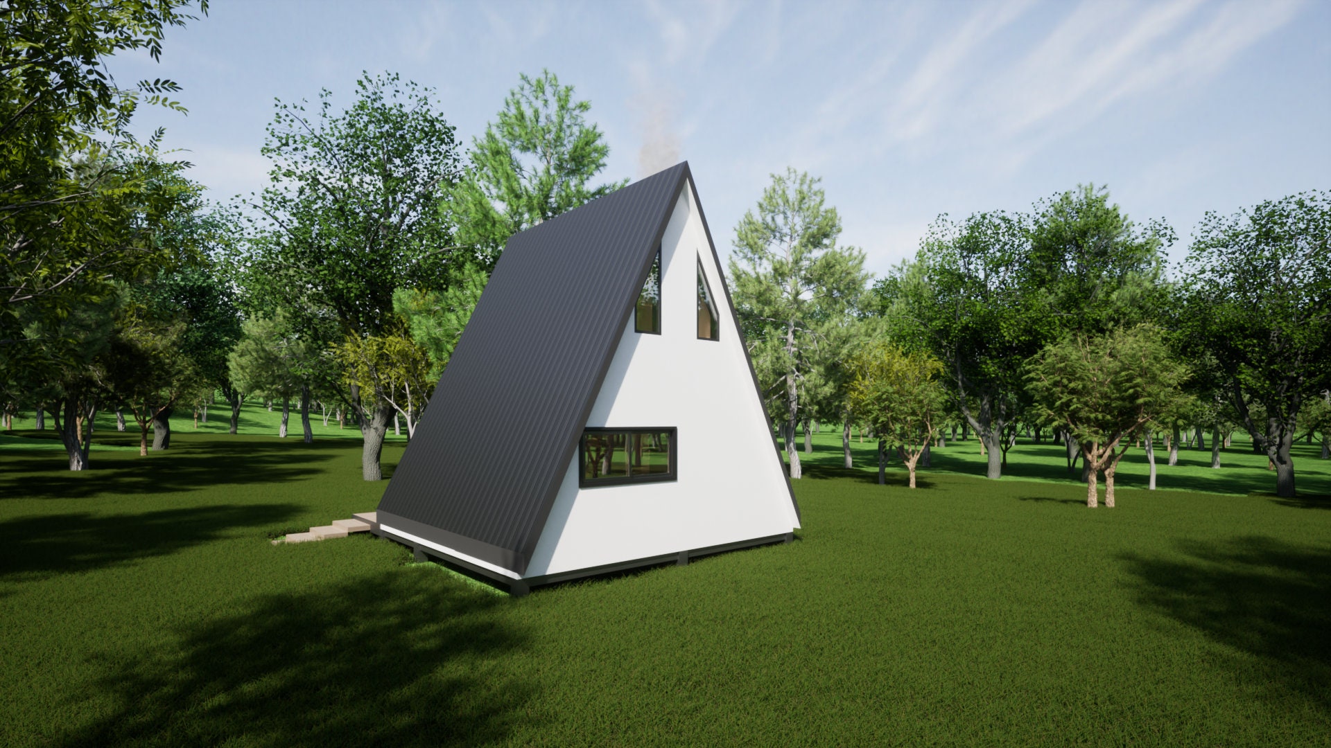 A Frame Cabin House Plans Architectural Drawings In Pdf And Foundation Plans Etsy