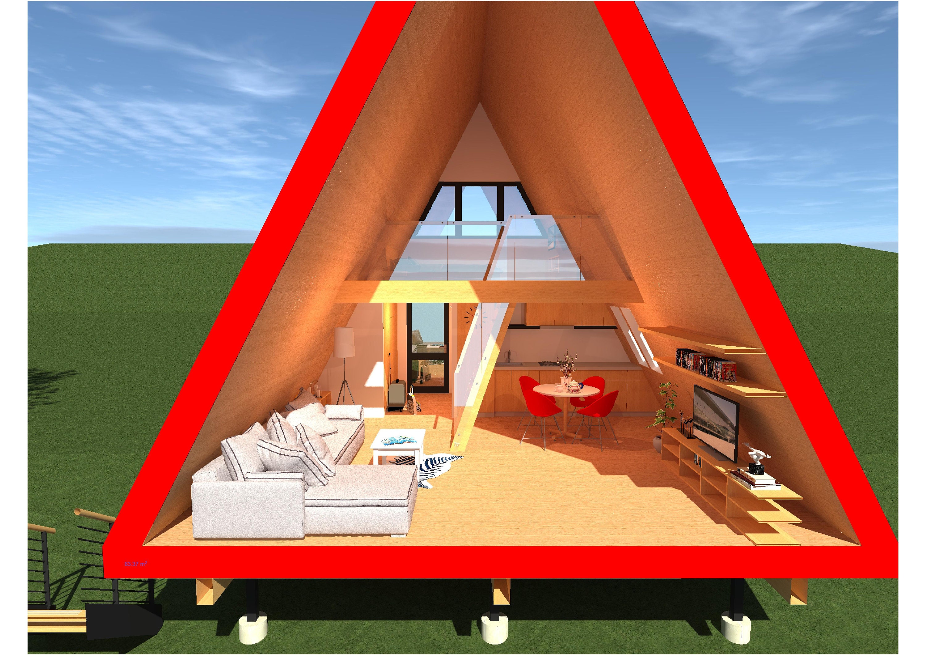 A Frame House Plans Architectural Plans in Dwg and Pdf 8 X 9 a Frame ...