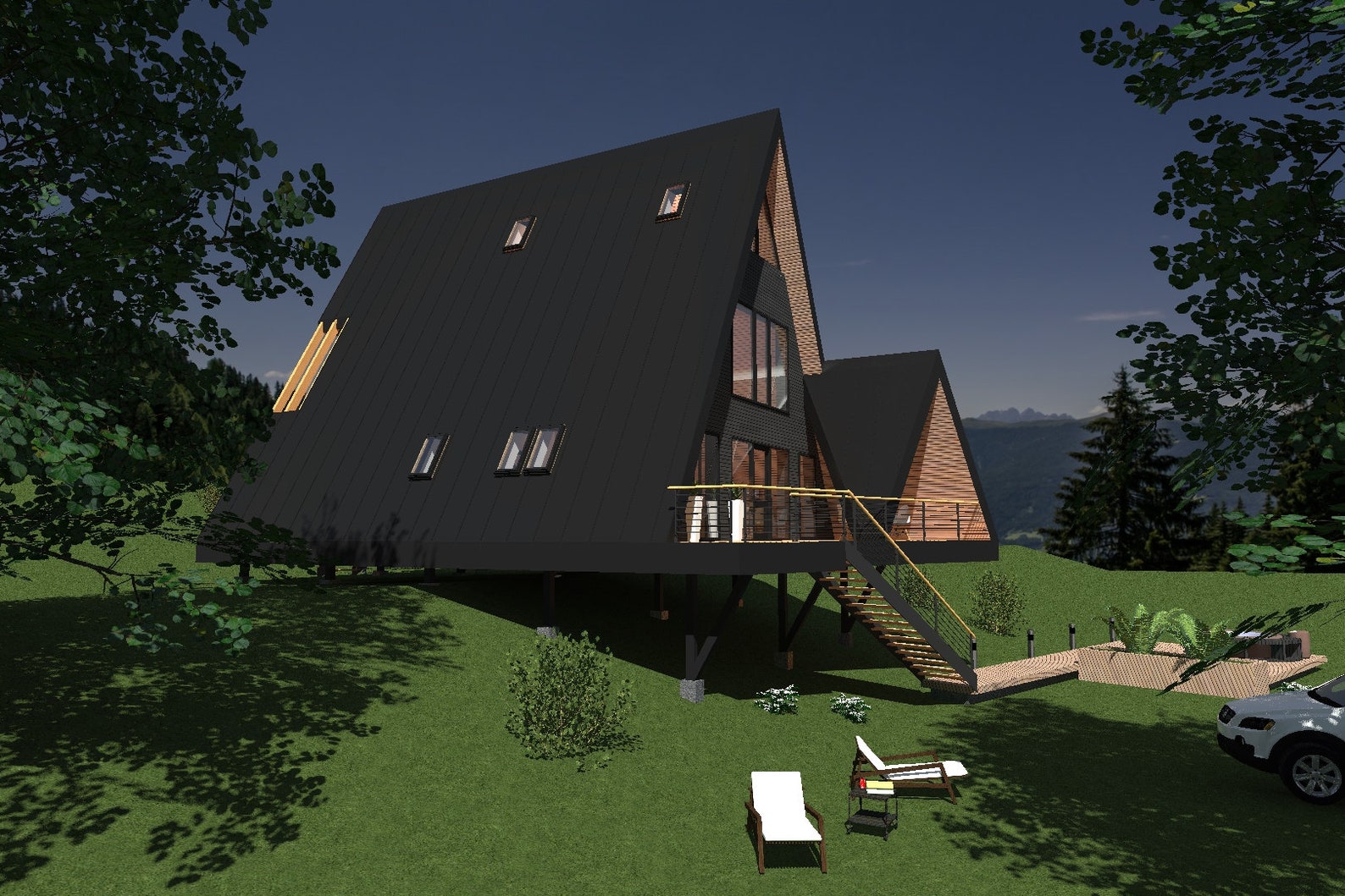 A-frame House Plans Architectural Plans 10 X 14 Mt With 4 Bedrooms. Pdf ...