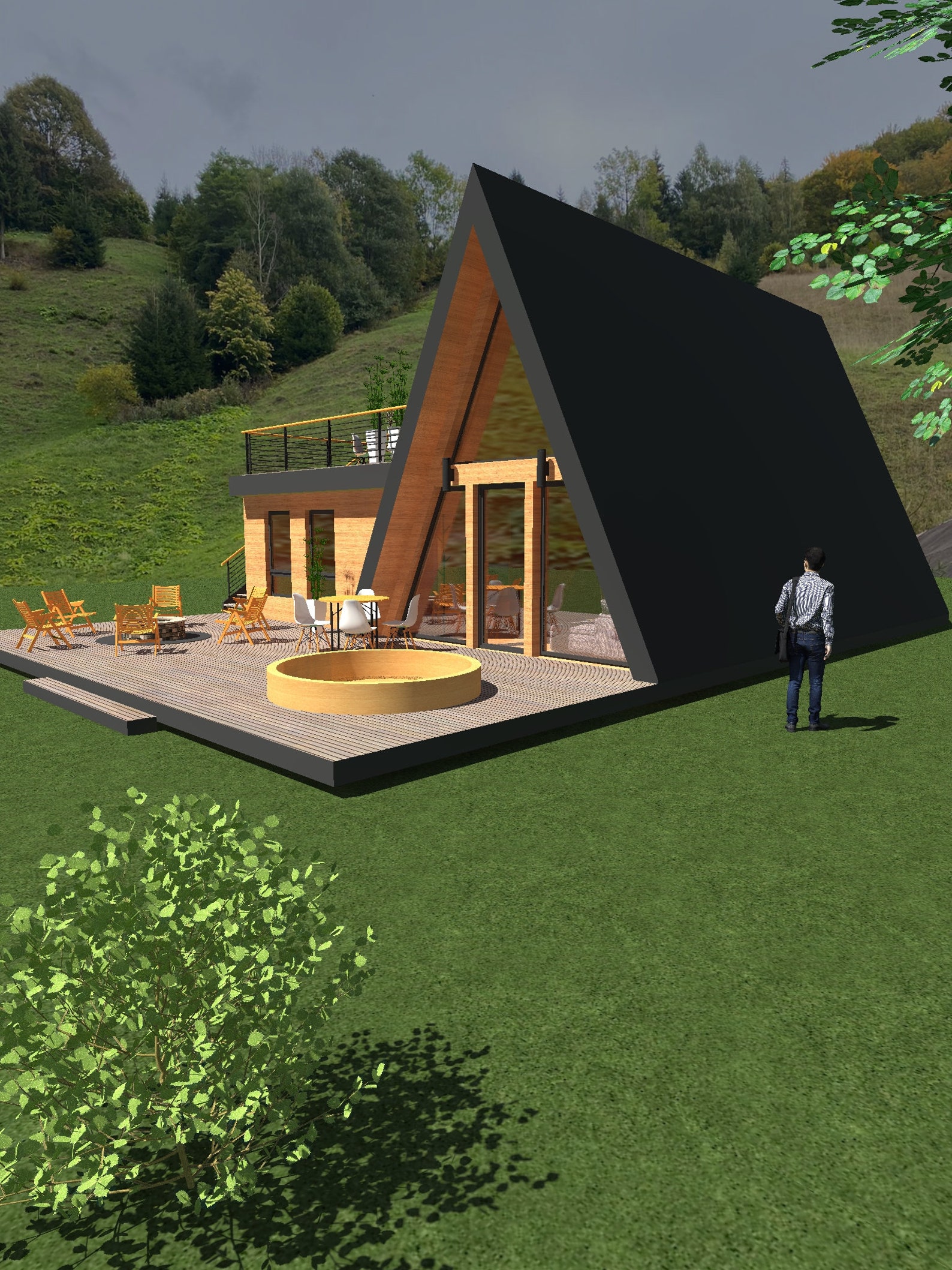 Small A Frame Cabin Design Architectural Plans 11 X 11 Meters - Etsy Canada