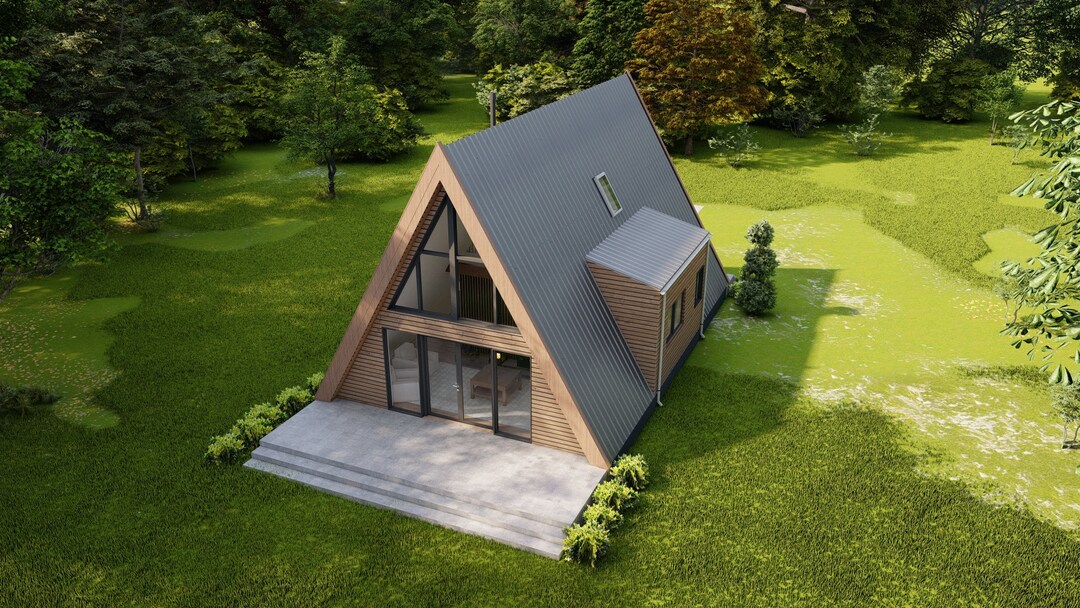 A-frame House Plans – 8x12m Architectural, Structural, Material List - Etsy