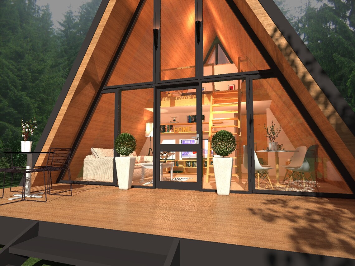 A Frame House Cabin 20 X 20 With One Bedroom Structural Detailing for ...