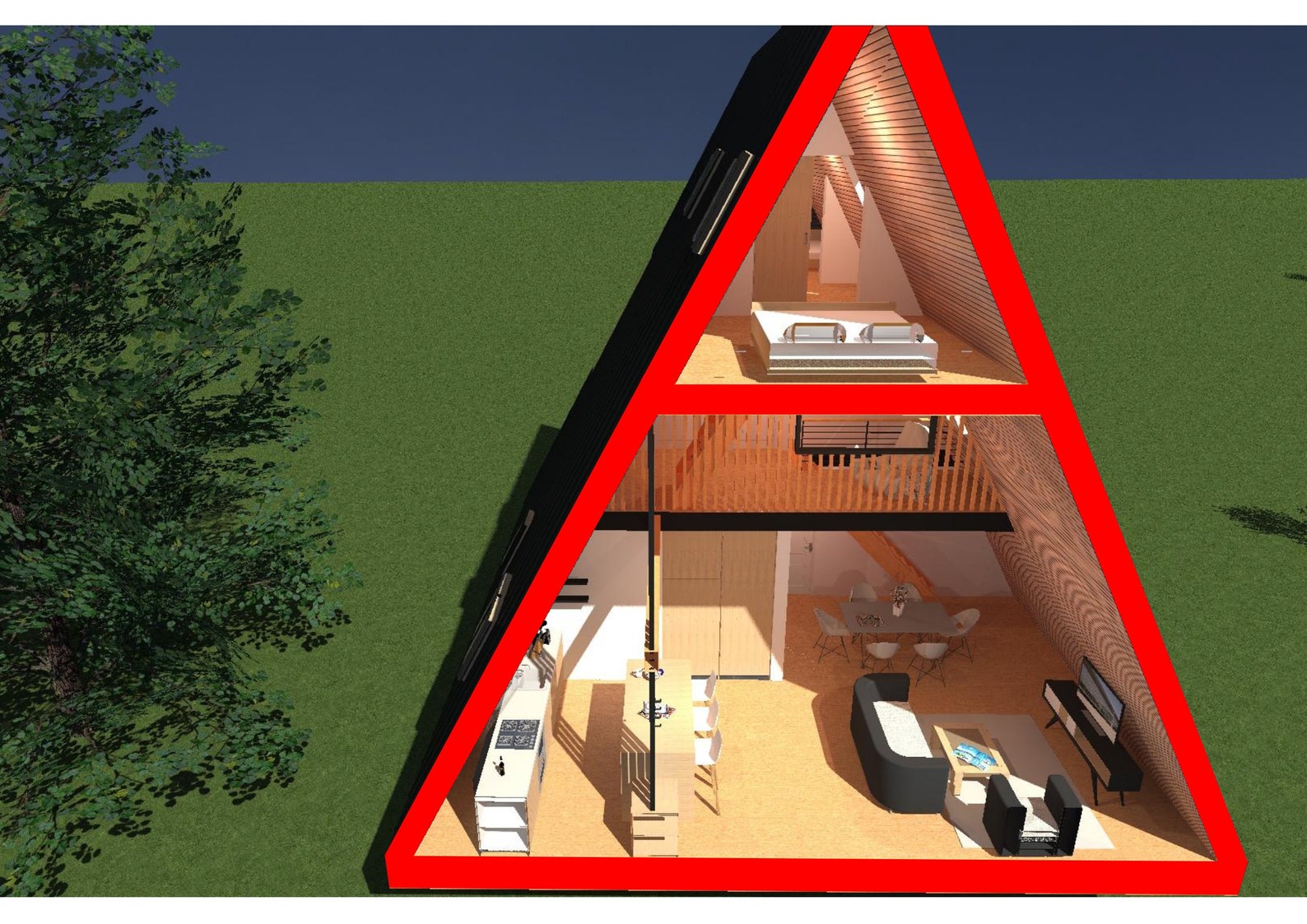 A-frame House Plans Architectural Plans 10 X 14 Mt With 4 Bedrooms. Pdf ...