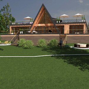 A Frame Cabin - Architectural Design in Inch - 22m X 15m- 5 Bedrooms ...