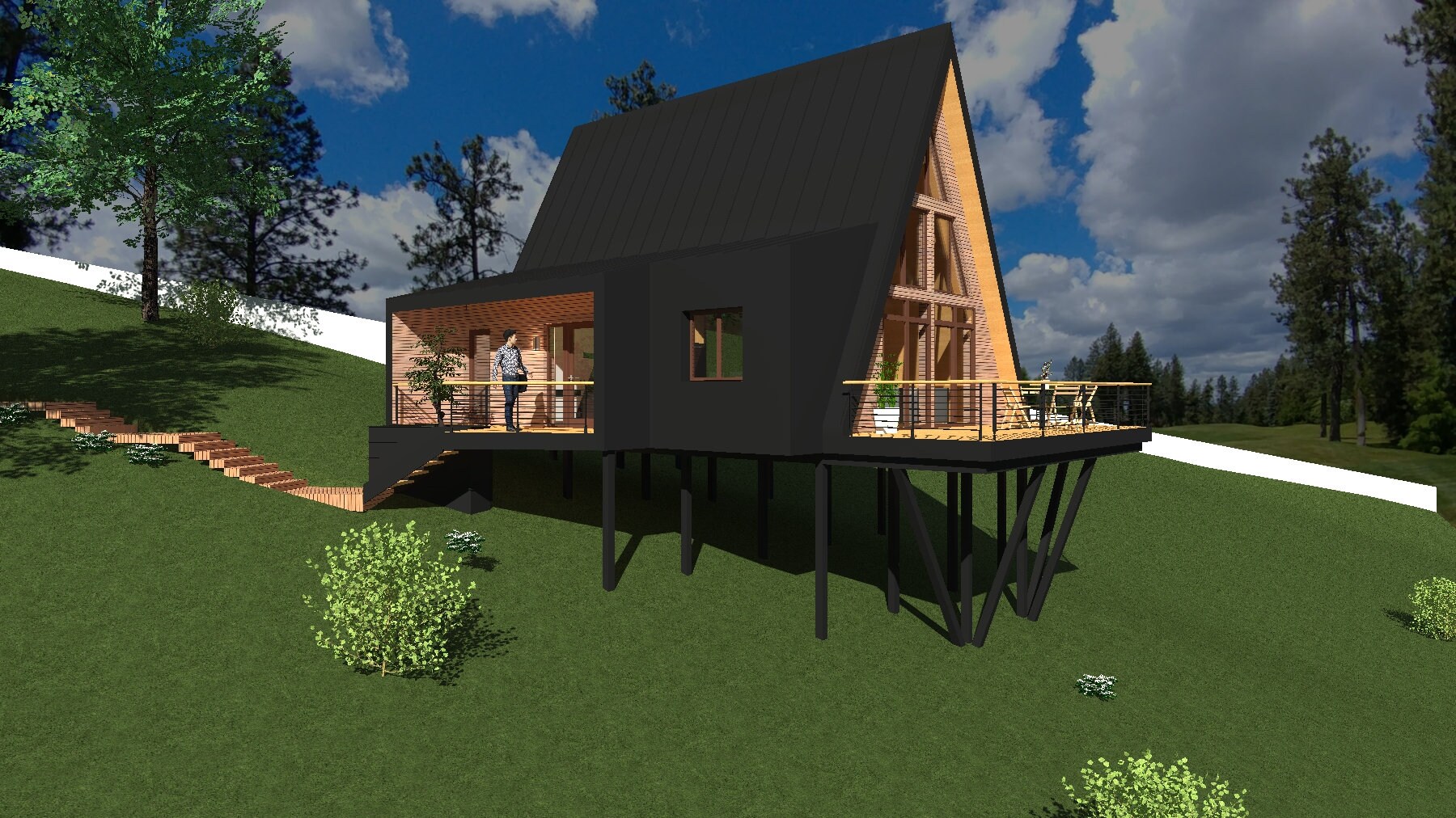 A Frame Cabin House Plans - 10 X 14 Meters - Etsy