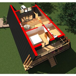 A-frame House Plans Architectural Plans 10 X 14 Mt With 4 Bedrooms. Pdf ...