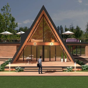 A Frame Cabin - Architectural Design in Inch - 22m X 15m- 5 Bedrooms ...