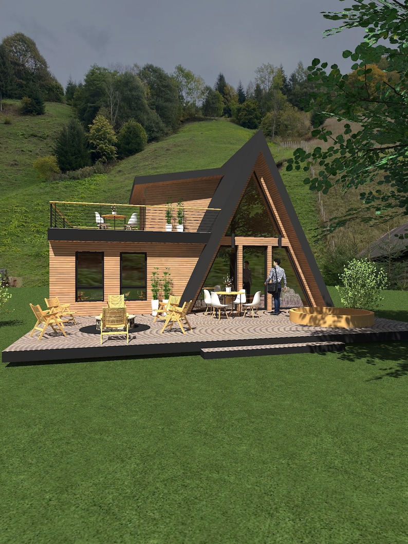 A Frame House Plans - Architectural Design - Etsy