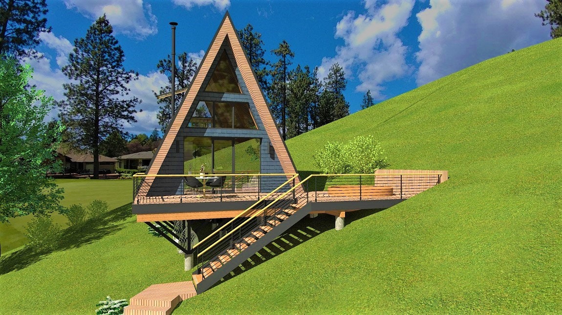 A Frame Cabin Plans Architectural Plans - Etsy