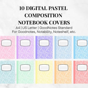 Pastel Composition Notebook Covers | Digital Notebook Covers | Notebook ...