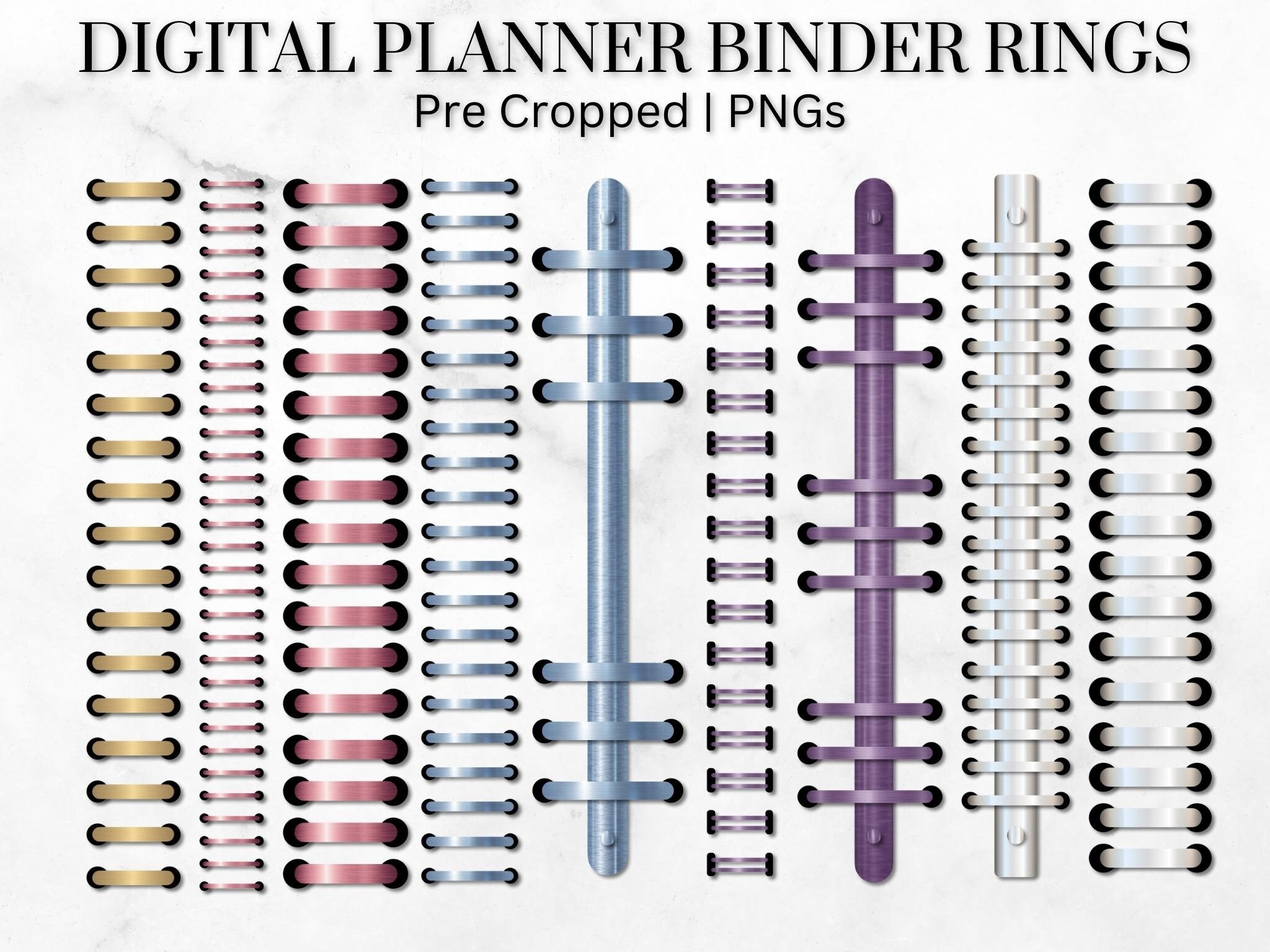 Digital Planner Binder Rings Double Rings Pre Cropped PNG Goodnotes ...