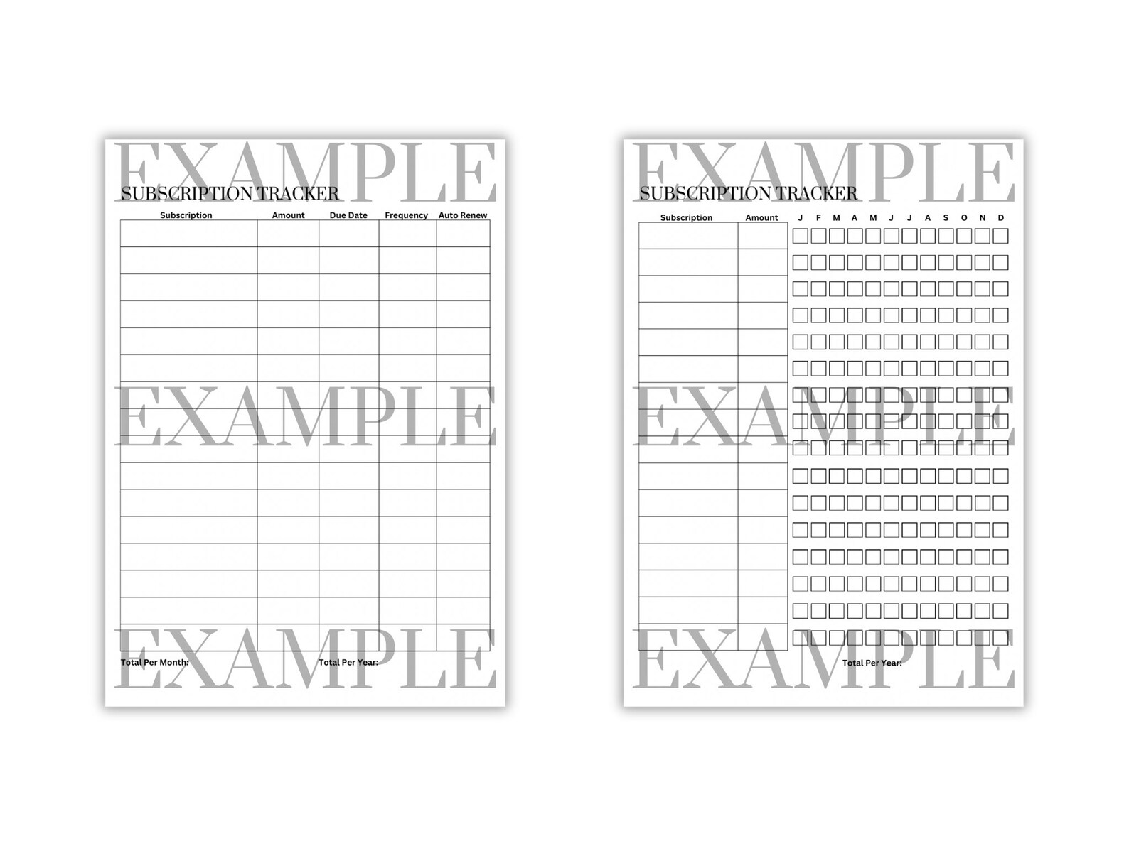Subscription Tracker Printable Subscription Log Membership Tracker A4 ...