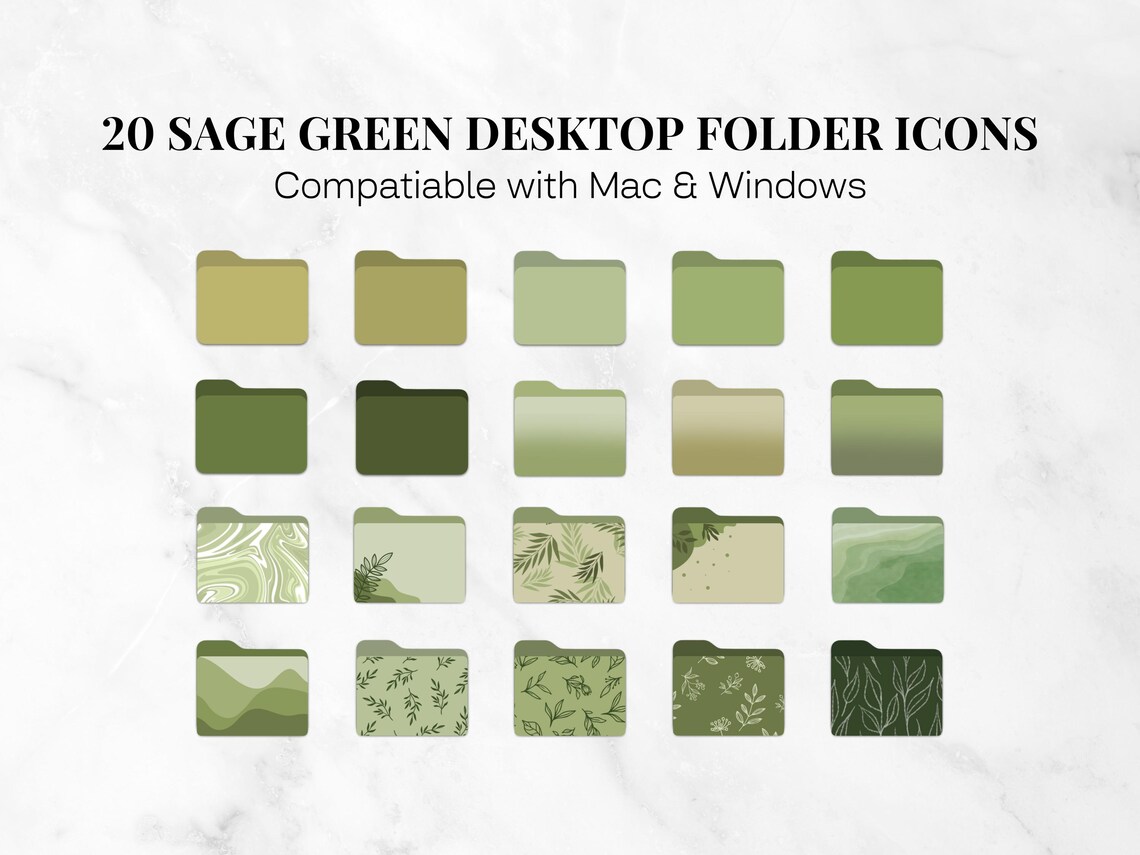 Sage Green Desktop Icons Mac and Windows PC Desktop Icons Mac Desktop ...