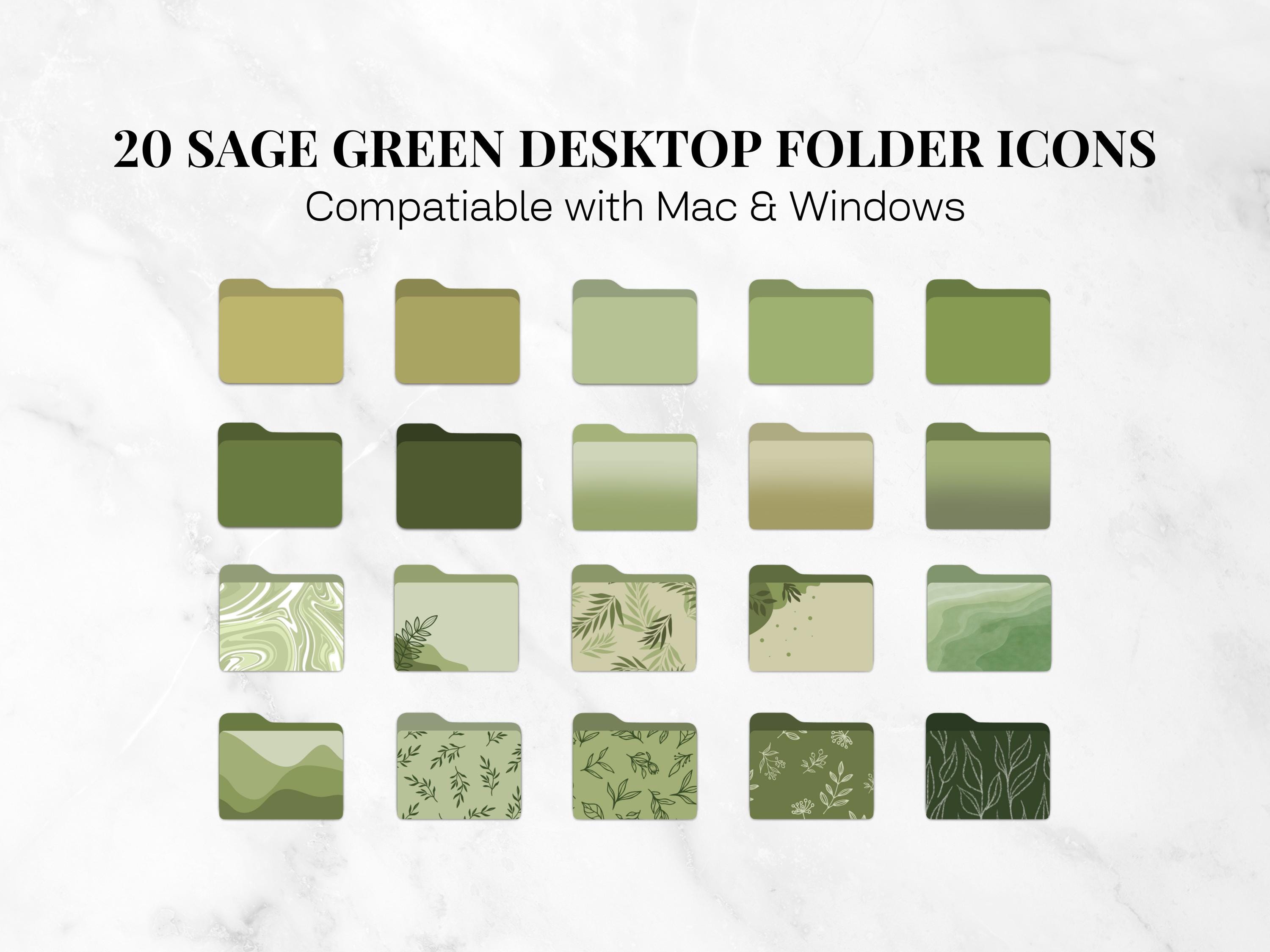 Sage Green Desktop Icons Mac and Windows PC Desktop Icons Mac Desktop ...