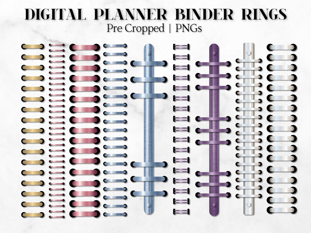 Digital Planner Binder Rings Double Rings Pre Cropped PNG - Etsy