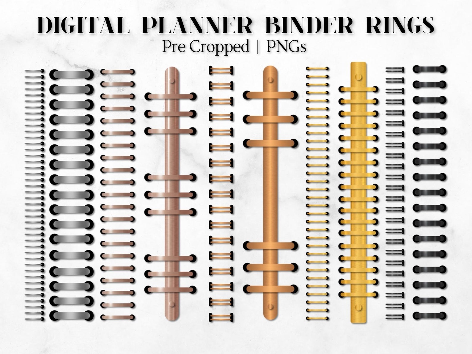 Digital Planner Binder Rings Double Rings Pre Cropped PNG - Etsy